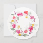 Pink Red Watercolor Bridal Shower Circle Invite | Zazzle