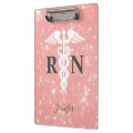 Pink Registered Nurse RN Script Personalized Clipboard | Zazzle