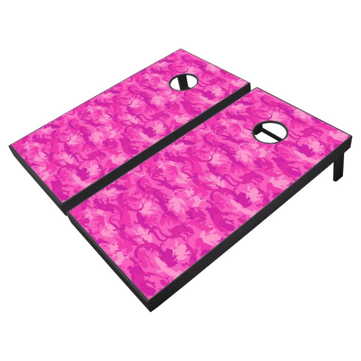 Pink Reptile Camouflage Cornhole Set Zazzle