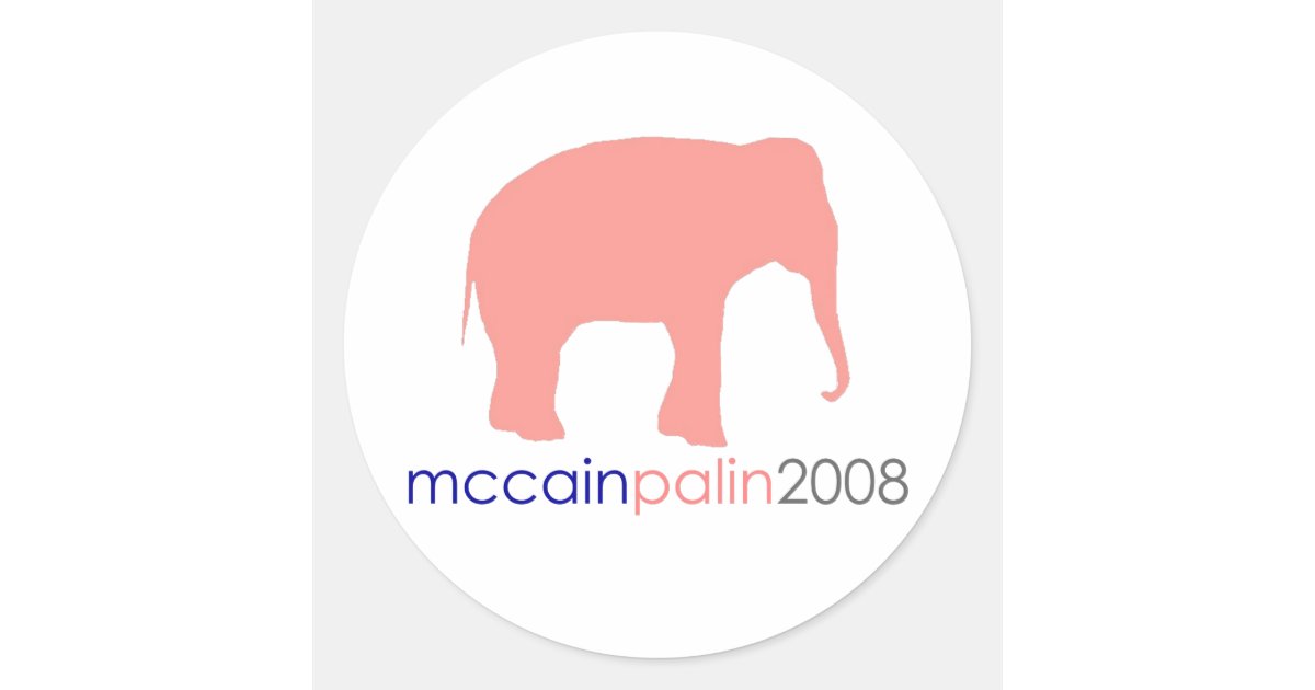 Pink Republican Elephant Sticker | Zazzle