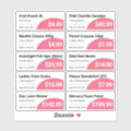 Pink Retail Grocery Product Price Tags Sticker | Zazzle