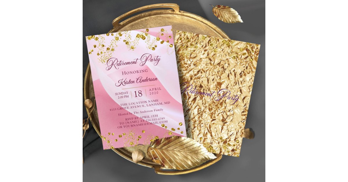 Pink Retirement Party Invitation | Zazzle