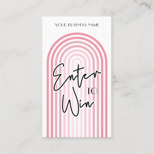 Pink Retro Arch Business Prize Draw Raffle Ticket | Zazzle