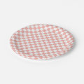 Pink Retro Checker birthday Paper Plates | Zazzle
