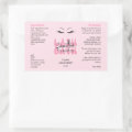 Pink Retro Font Lash Extensions Cleanser Wrapper Rectangular Sticker ...