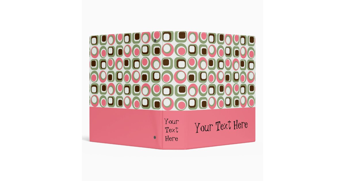 Pink Retro Graphic Binder | Zazzle