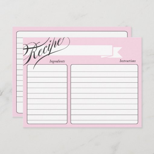 Pink Retro Recipe Card | Zazzle