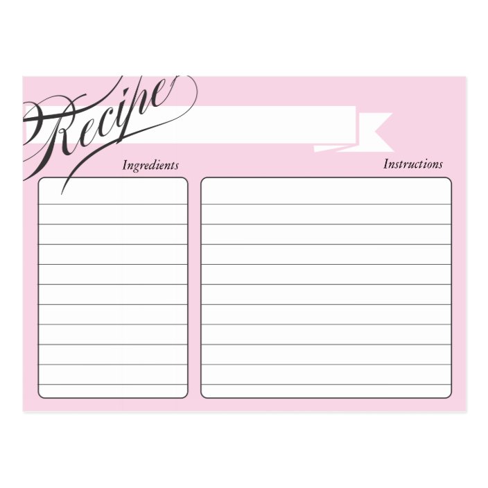 Pink Retro Recipe Card | Zazzle.com