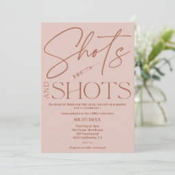 Pink retro script shots Vaccination celebration Invitation | Zazzle