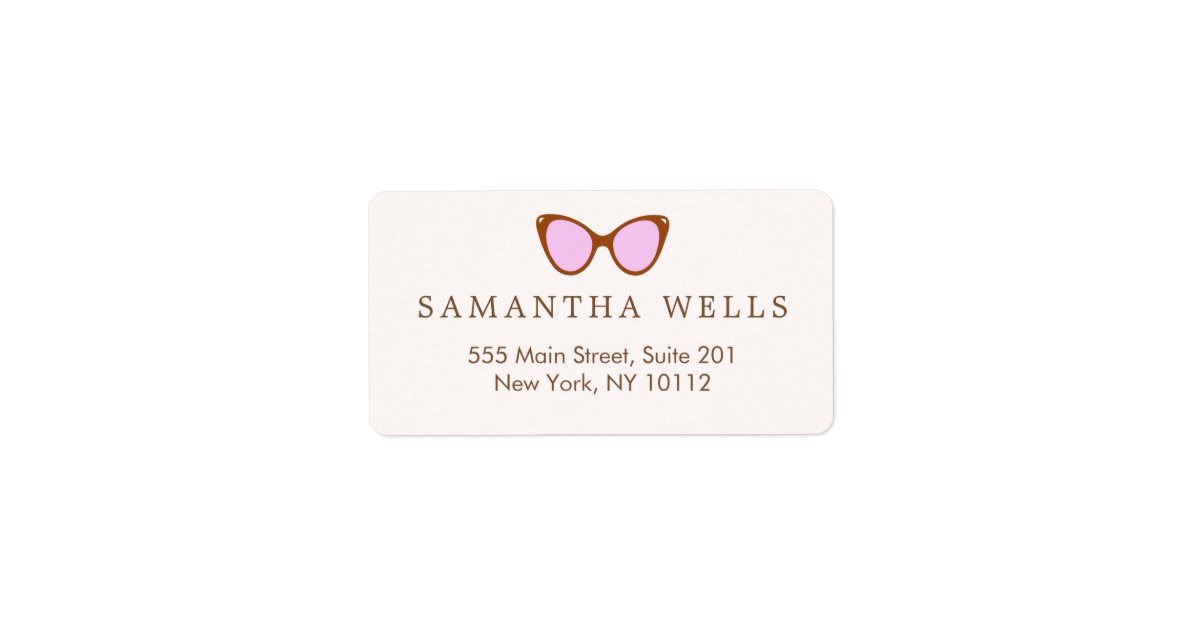 Pink Retro Sunglasses Personalized Label | Zazzle