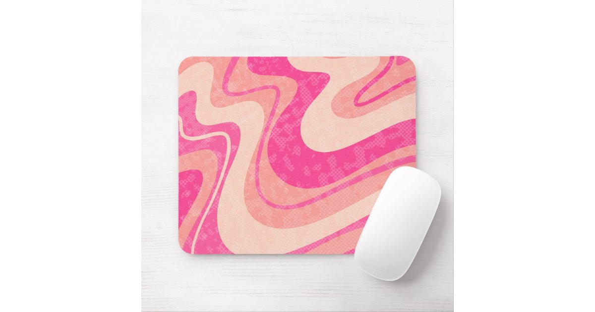 Pink retro swirls mouse pad | Zazzle