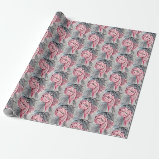 Pink retro Vintage Christmas bulbs party wrap Wrapping Paper | Zazzle