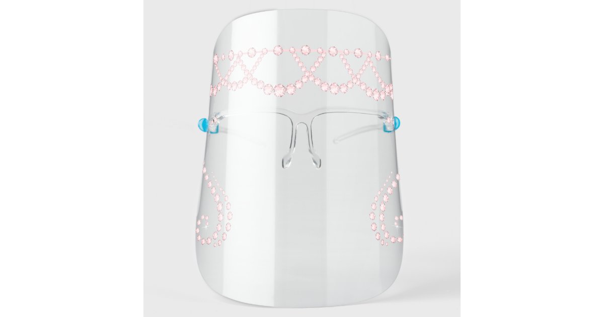 Pink Rhinestone Princess Bling Girly Face Shield | Zazzle