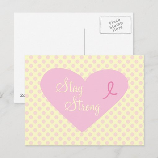 Pink Ribbon Awareness Stay Strong Postcard | Zazzle