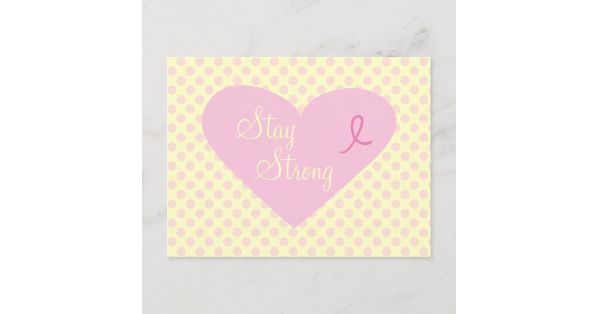 Pink Ribbon Awareness Stay Strong Postcard | Zazzle