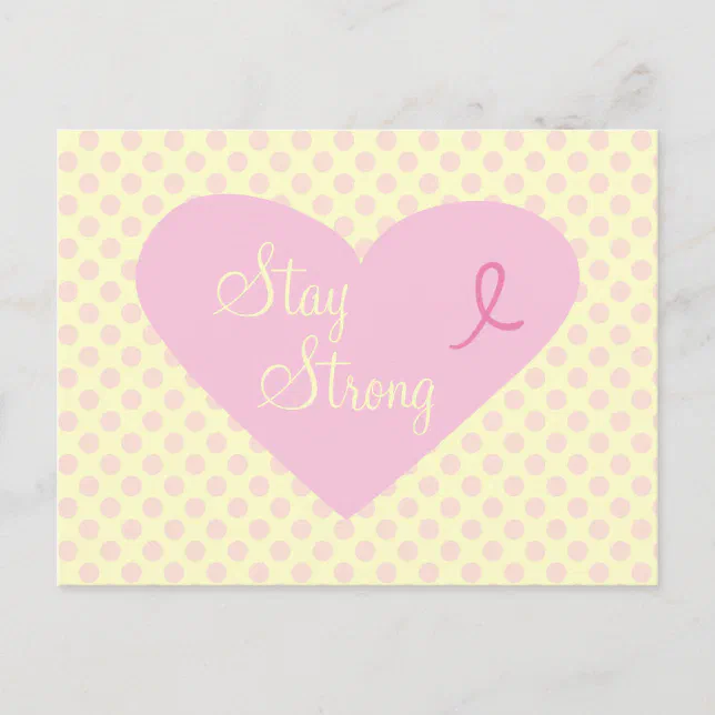 Pink Ribbon Awareness Stay Strong Postcard | Zazzle