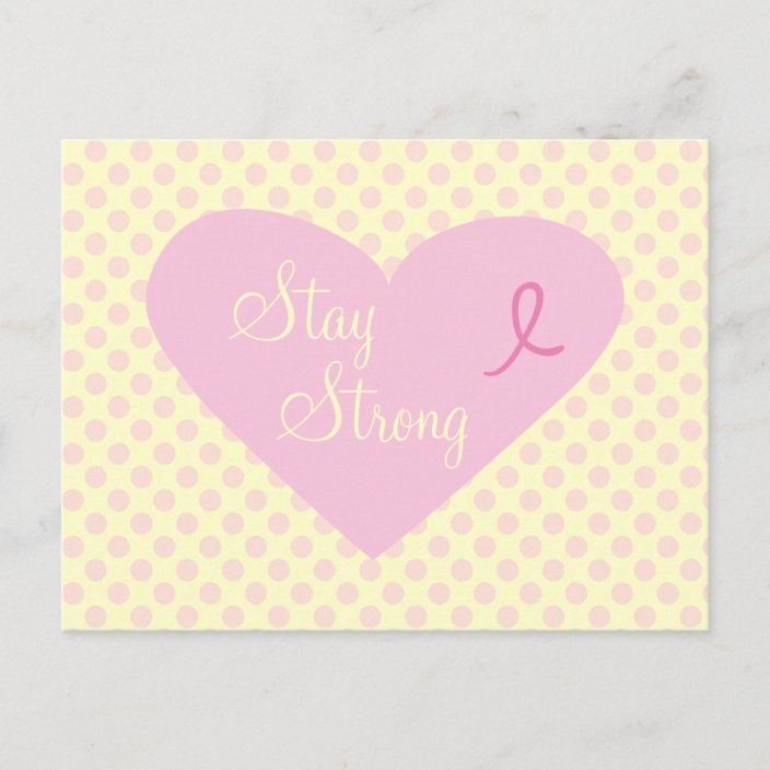 Pink Ribbon Awareness Stay Strong Postcard | Zazzle.com