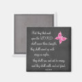 Pink Ribbon Bible Verse Magnet | Zazzle