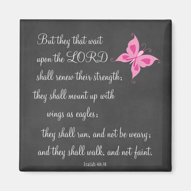 Pink Ribbon Bible Verse Magnet | Zazzle