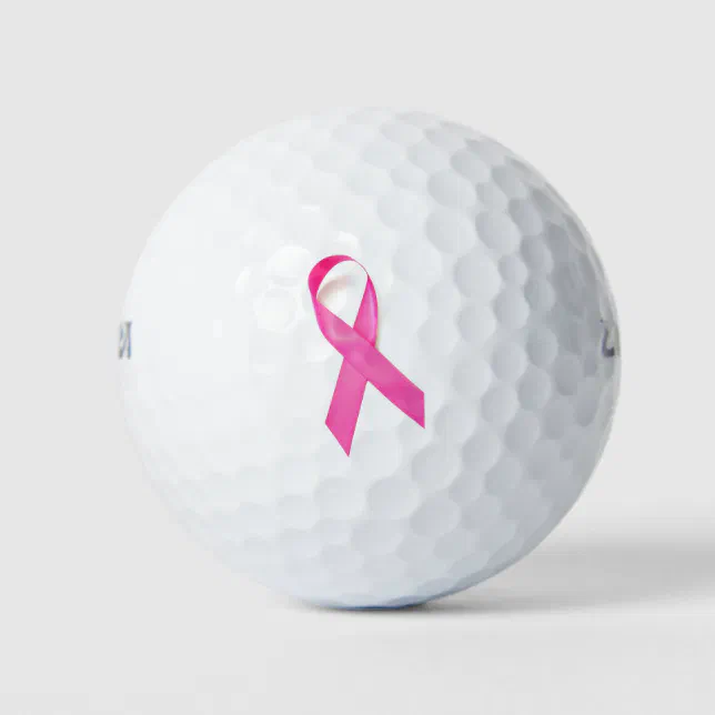 Pink Ribbon Breast Cancer Awareness Golf Balls | Zazzle