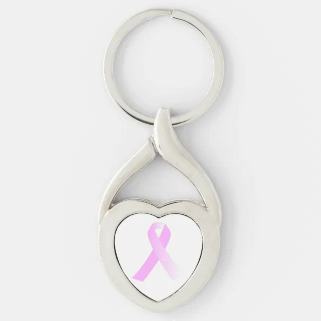 Pink Ribbon Breast Cancer Awareness Metal Keychain | Zazzle