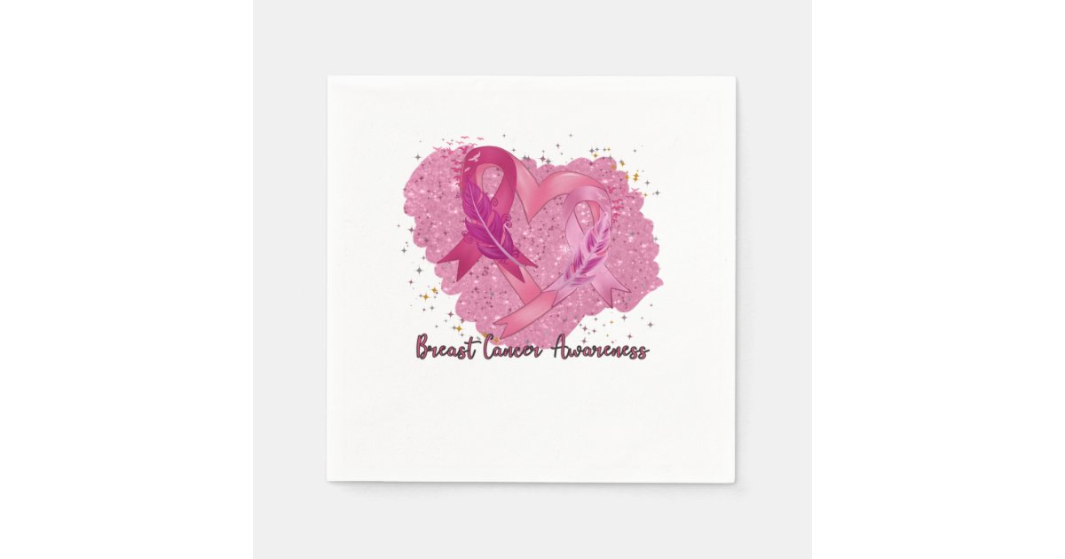 Pink Ribbon Breast Cancer Awareness Napkins | Zazzle
