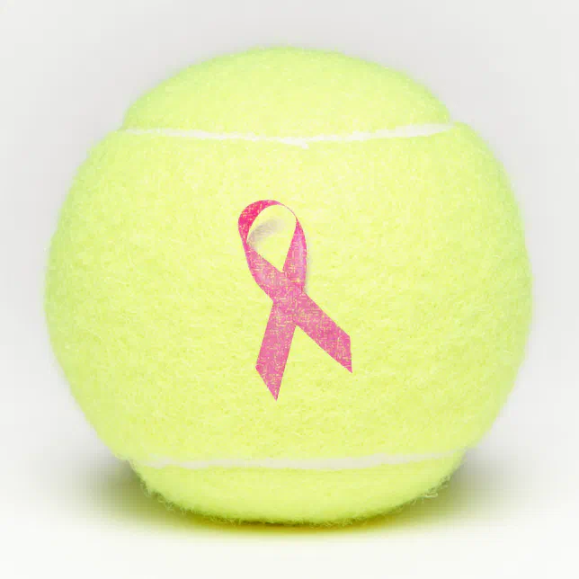 Pink Ribbon Breast Cancer Awareness Tennis Balls | Zazzle