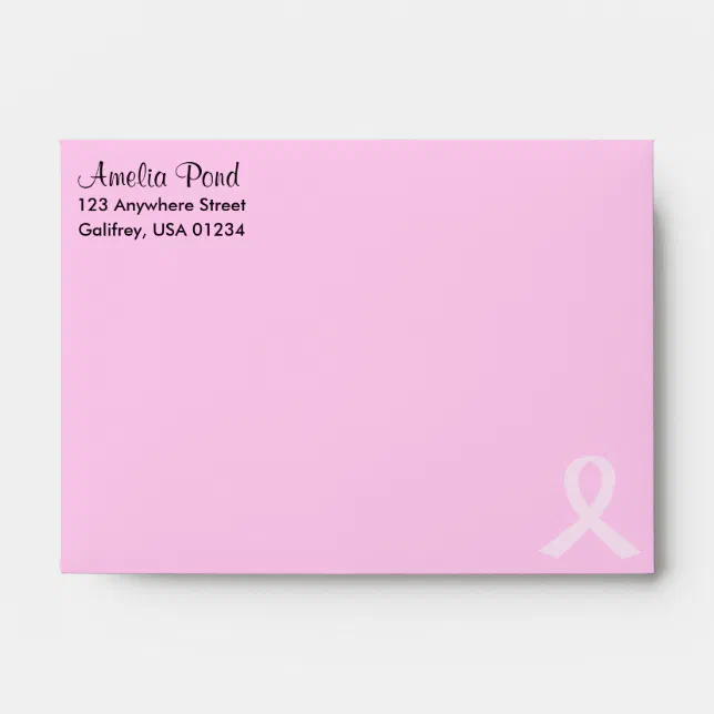 Pink Ribbon Breast Cancer Envelope | Zazzle