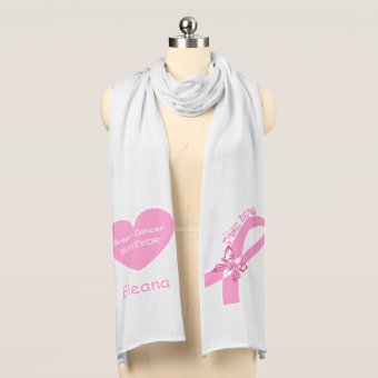 Pink Ribbon Breast cancer survivor butterfly Scarf | Zazzle