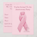 Pink Ribbon Cancer Free Anniversary Invitation | Zazzle