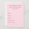 Pink Ribbon Cancer Free Anniversary Invitation | Zazzle