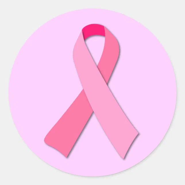 Pink Ribbon Classic Round Sticker | Zazzle