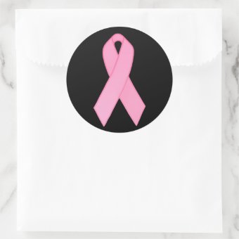 Pink Ribbon Classic Round Sticker | Zazzle