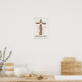 Pink Ribbon & Cross Christian Scripture Poster | Zazzle