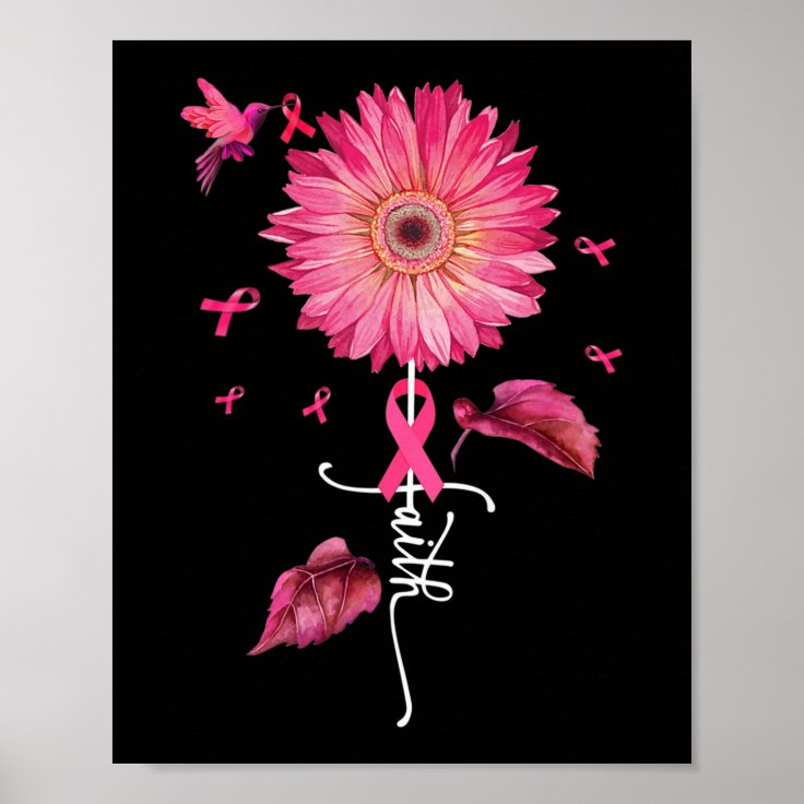 Pink Ribbon Daisy Faith - Breast Cancer Awareness Poster | Zazzle