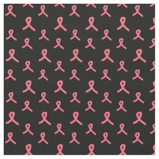 Pink Ribbon Fabric on Black | Zazzle