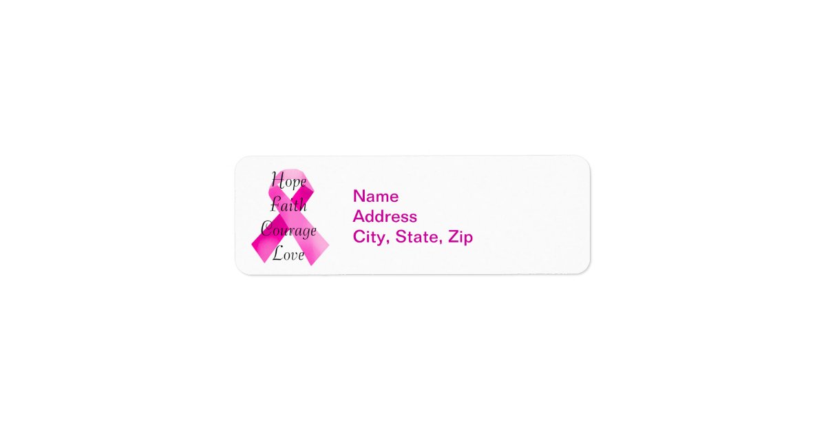 Pink Ribbon Faith Address Labels | Zazzle
