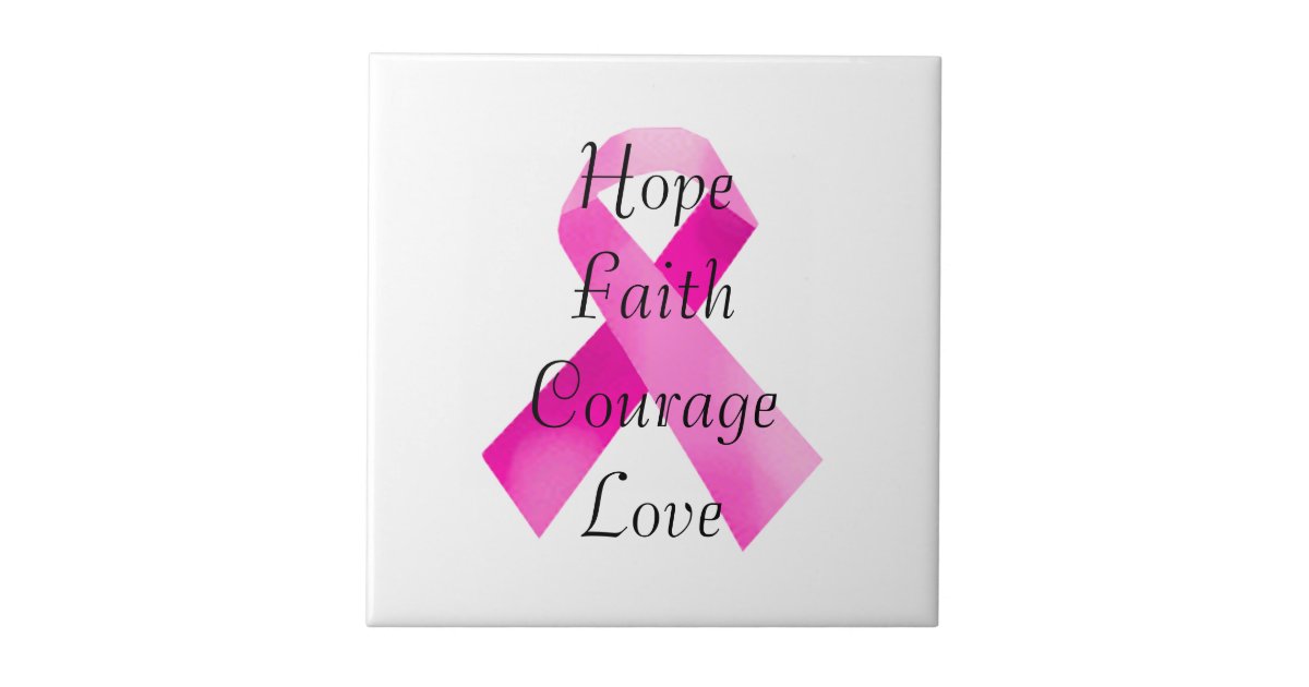 Pink Ribbon Faith Tile | Zazzle