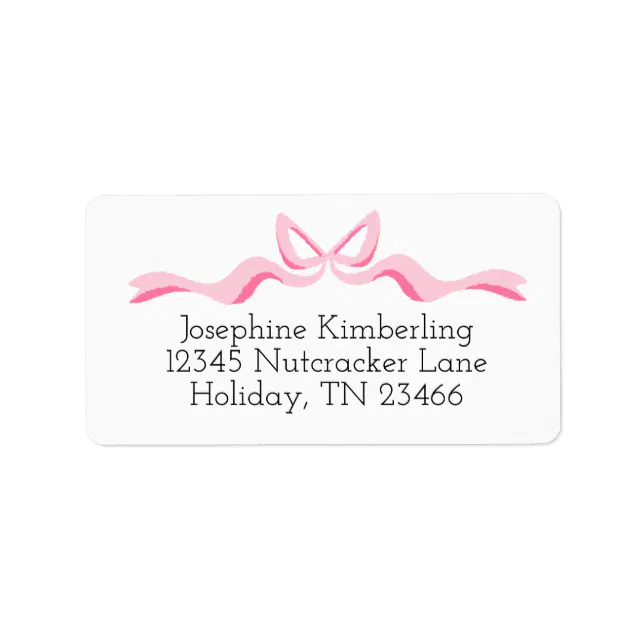 Pink Ribbon Feminine Return Address Label | Zazzle