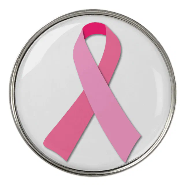 Pink Ribbon for Breast Cancer Awareness Golf Ball Marker | Zazzle