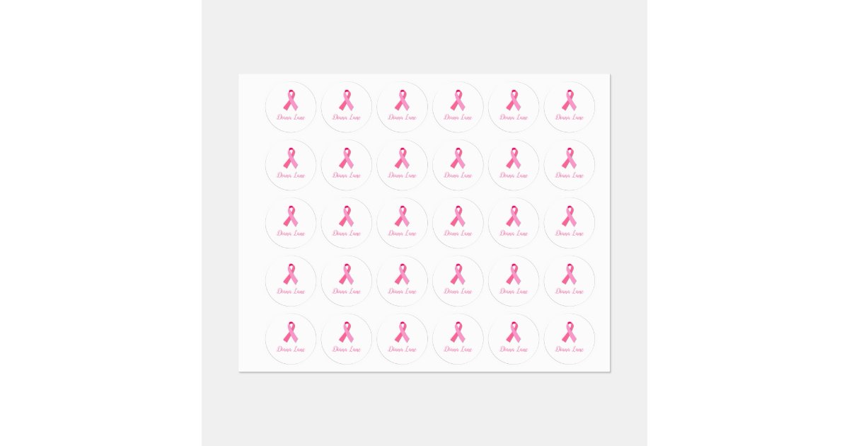 Pink Ribbon for Breast Cancer Awareness Labels | Zazzle
