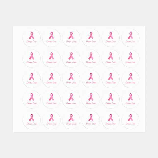 Pink Ribbon for Breast Cancer Awareness Labels | Zazzle