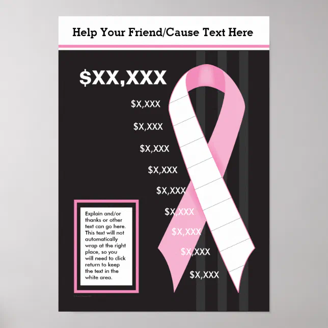 Pink Ribbon Fundraising Poster | Zazzle