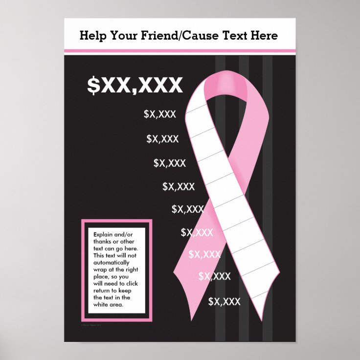 Pink Ribbon Fundraising Poster | Zazzle