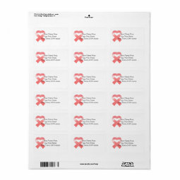 Pink Ribbon Heart Address Labels | Zazzle