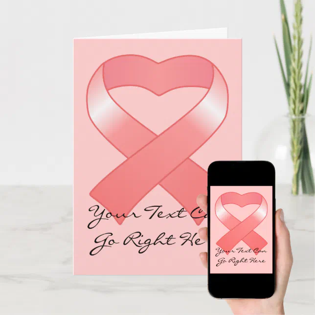 Pink Ribbon Heart Card | Zazzle