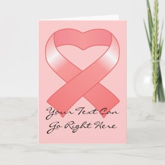 Pink Ribbon Heart Card | Zazzle