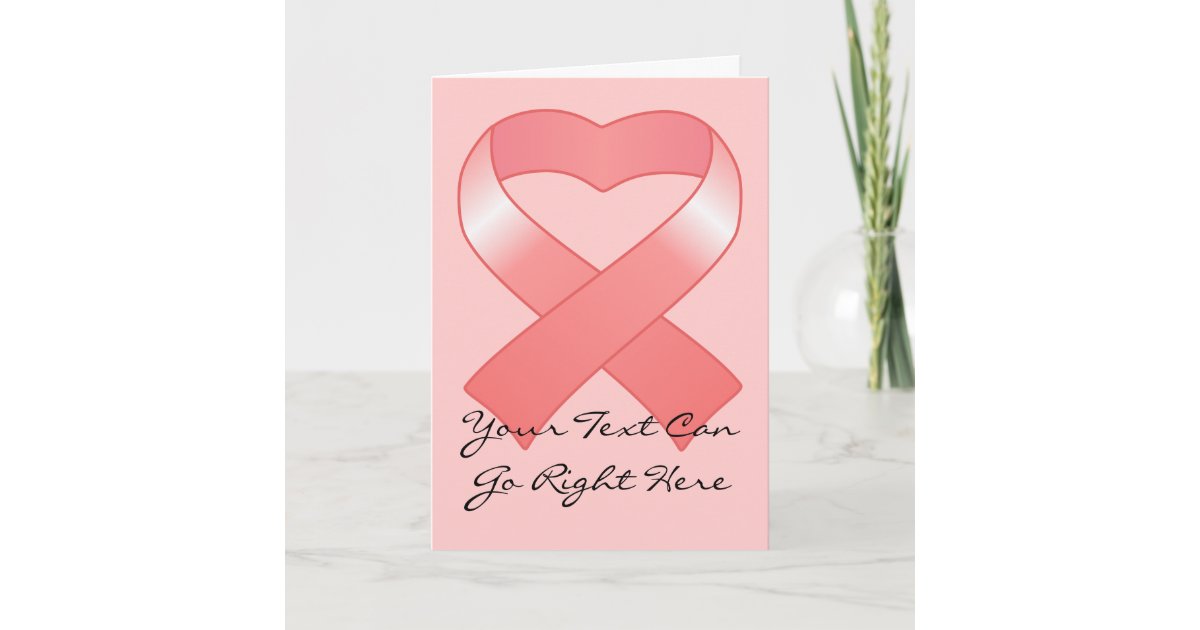 Pink Ribbon Heart Card | Zazzle