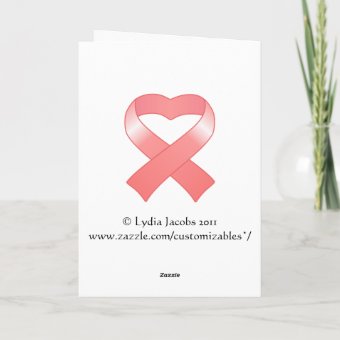Pink Ribbon Heart Card | Zazzle