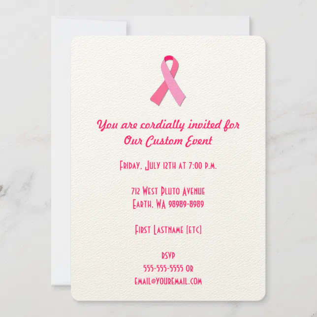 Pink Ribbon Invitation | Zazzle